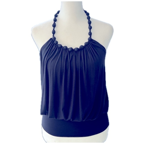 Victoria's Secret | Tops | Victorias Secret Vintage Navy Halter Top ...